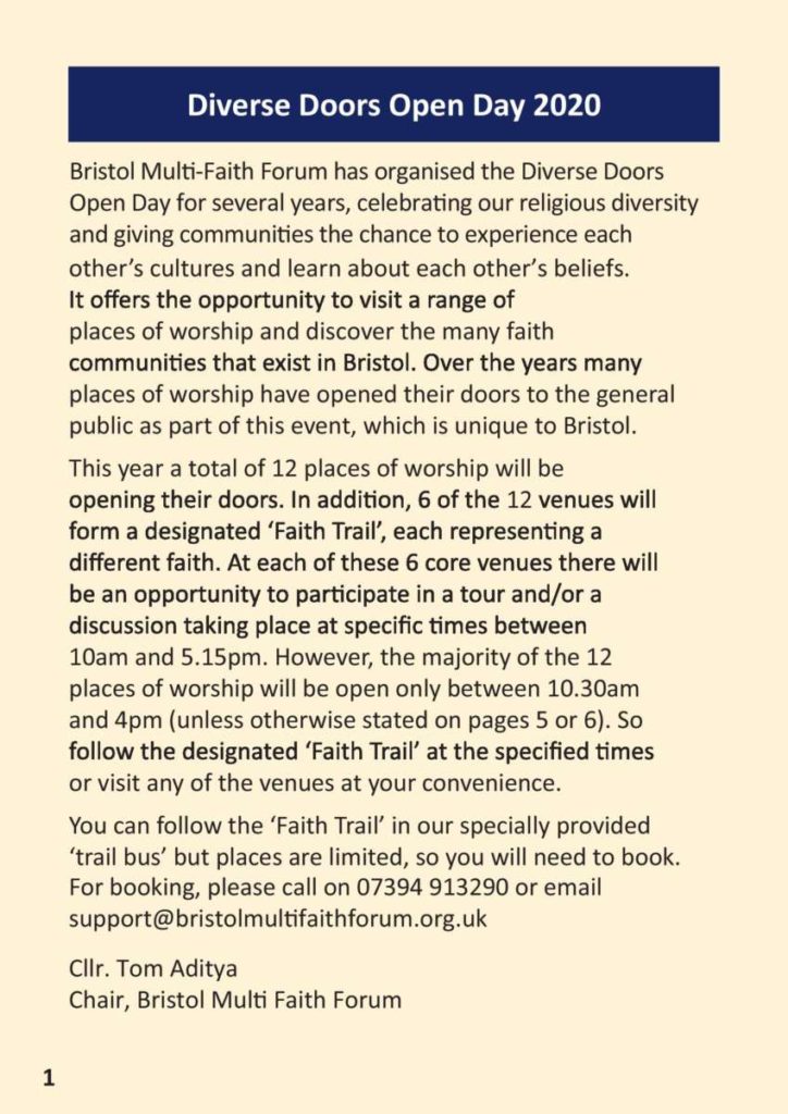 Diverse Doors Open Day – BRISTOL MULTI FAITH FORUM